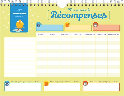 Tableau de récompenses hebdomadaires pour enfants sages - Editions 365 ...